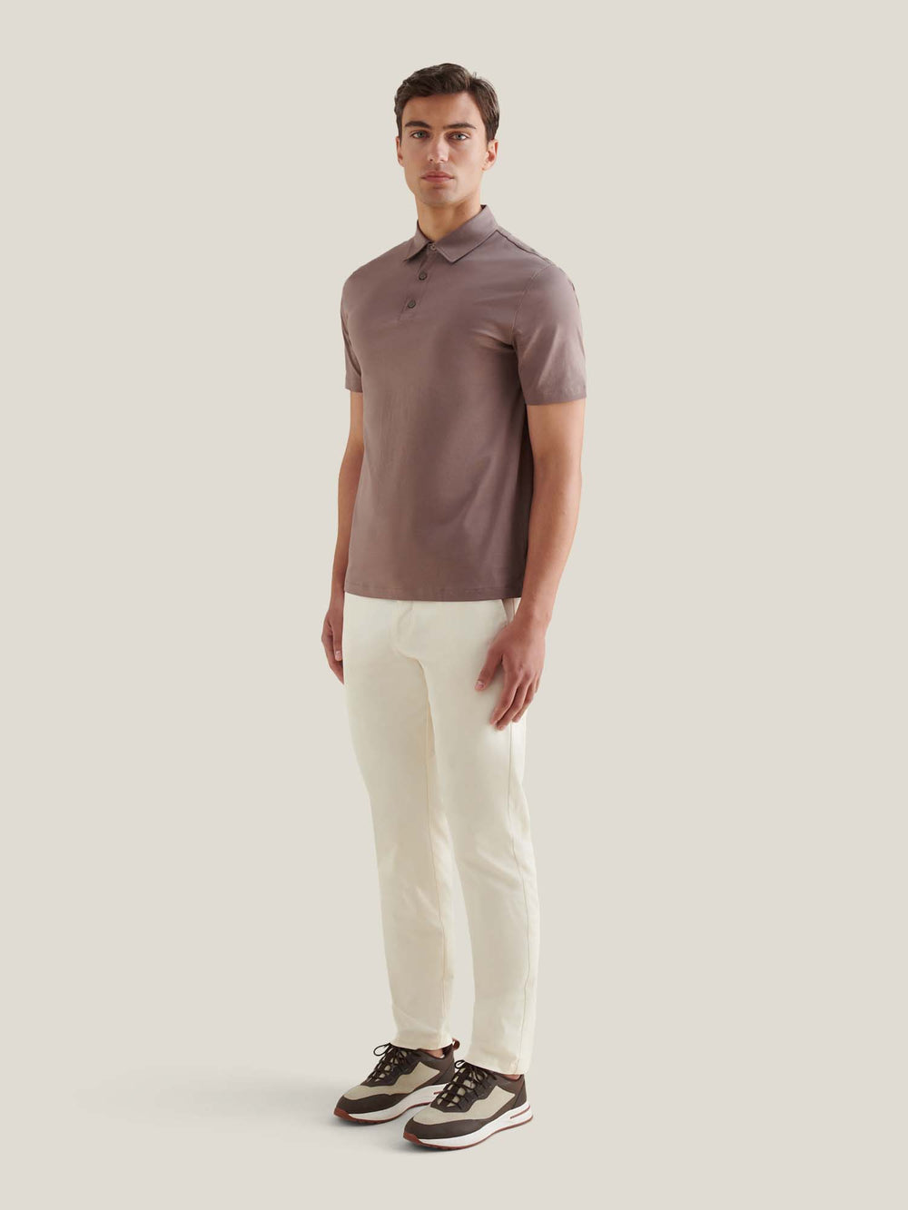 Wardour Mercerised Cotton Polo Shirt in Iron – Peckham Rye